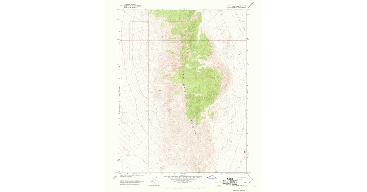 1967 Map of Sand Pass NW, Juab County, UT — High-Res | Pastmaps