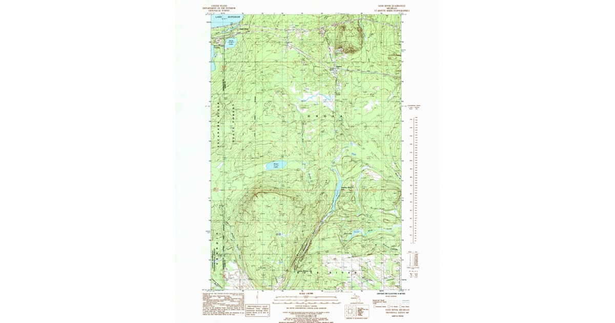 1985 Map of Sand River, Alger County, MI — High-Res | Pastmaps