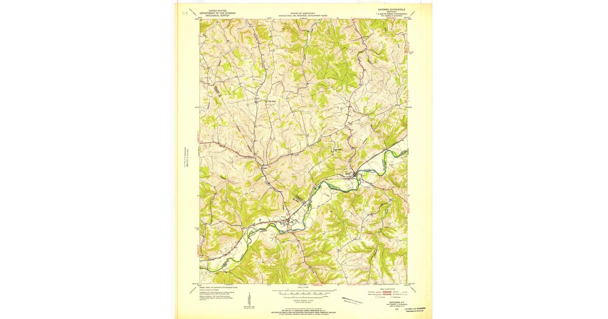 1951 Map of Sanders, KY — High-Res | Pastmaps