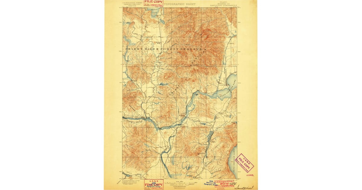 Old Maps of Priest River, ID for Academic Research | Pastmaps
