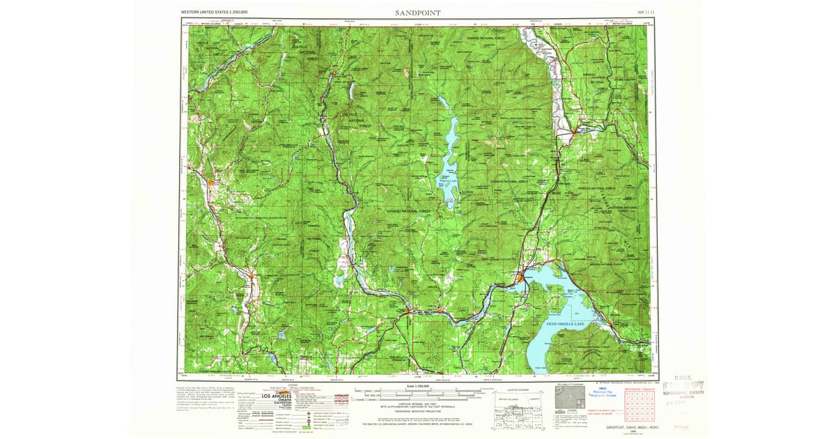 1958 Map of Sandpoint, ID — High-Res | Pastmaps