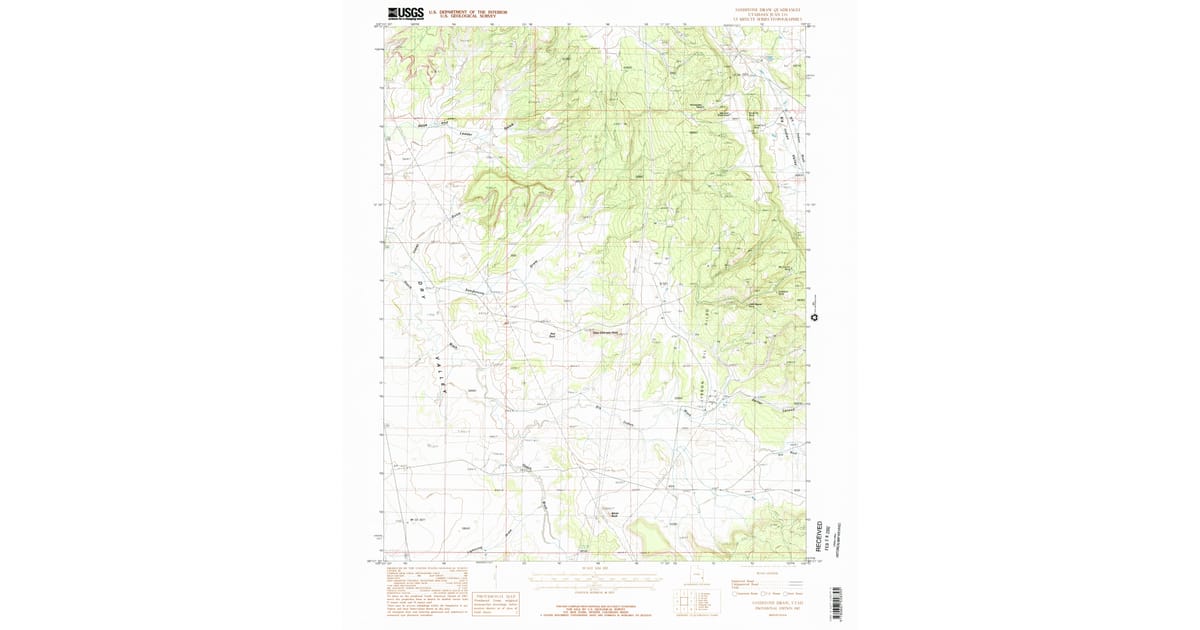 1987 Map of Sandstone Draw, San Juan County, UT — High-Res | Pastmaps
