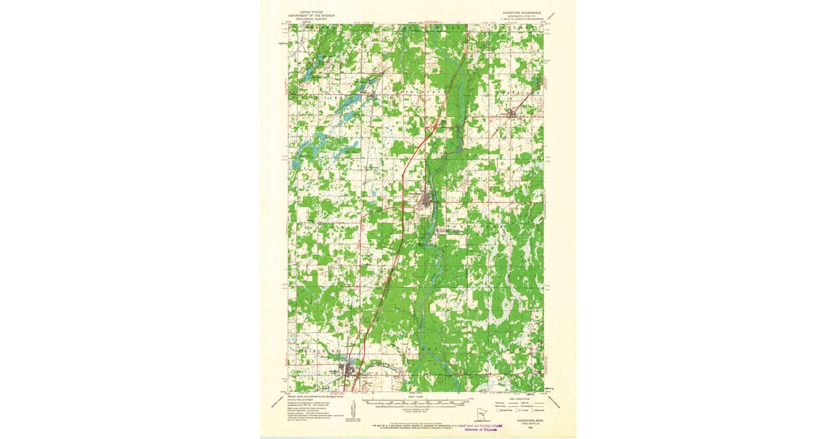1961 Map of Sandstone, MN — High-Res | Pastmaps