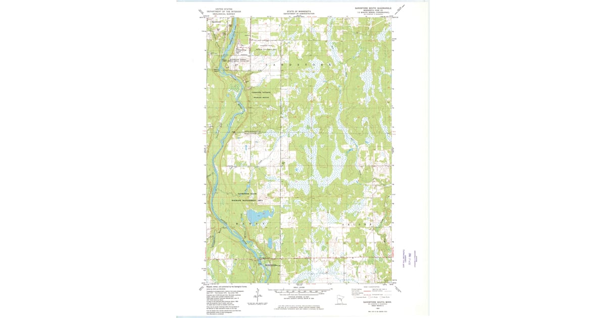 1982 Map of Sandstone South, Pine County, MN — High-Res | Pastmaps
