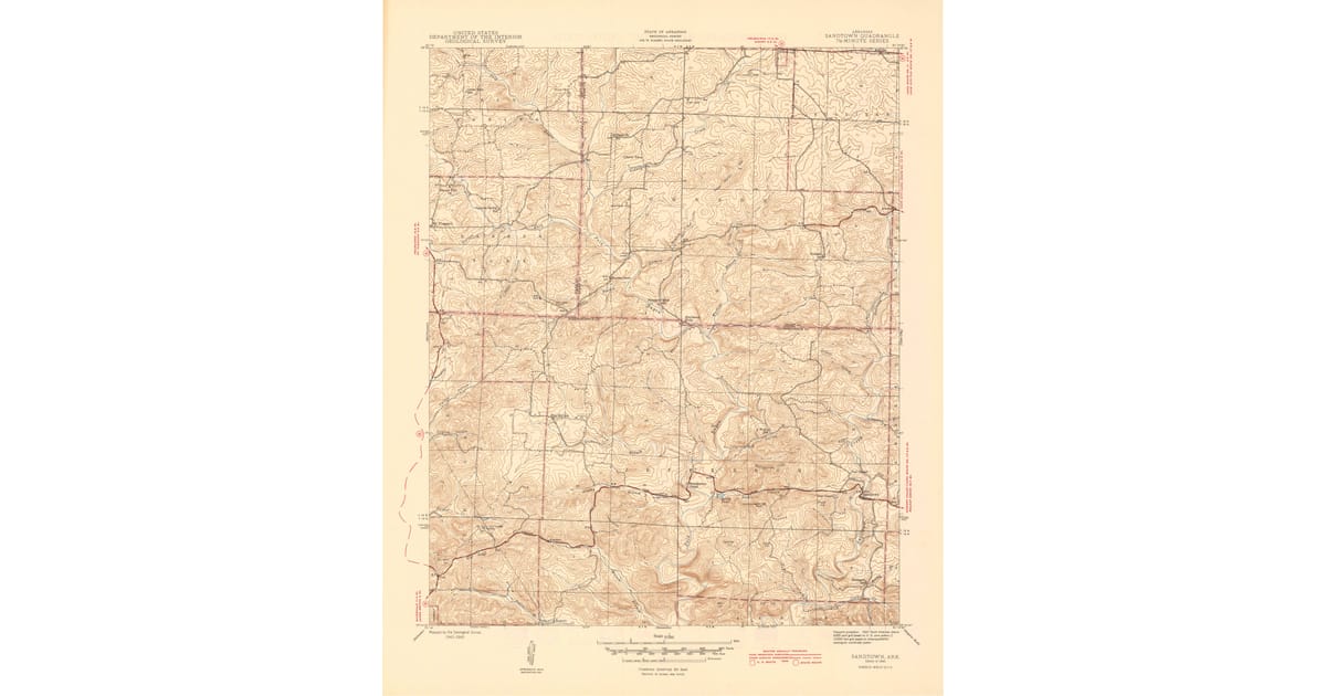 1943 Map of Sandtown, Independence County, AR — High-Res, 1945 Print #2 ...