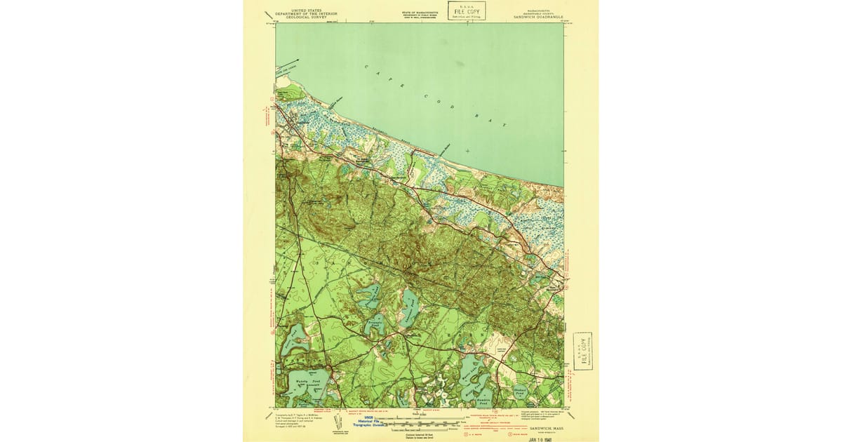 1938 Map of Sandwich, Barnstable County, MA — High-Res | Pastmaps