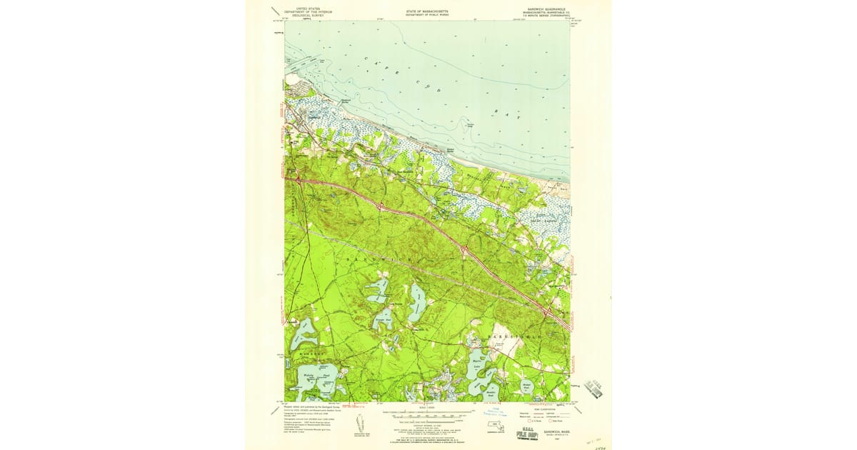 1957 Map of Sandwich, Barnstable County, MA — High-Res | Pastmaps
