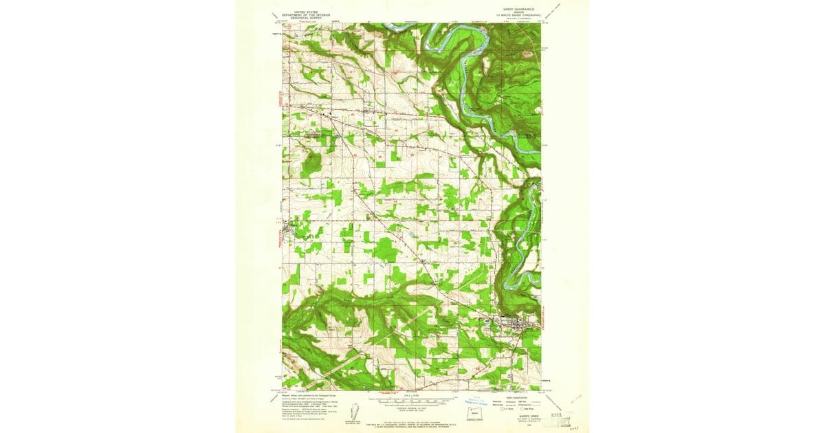 1961 Map of Sandy, OR — High-Res | Pastmaps