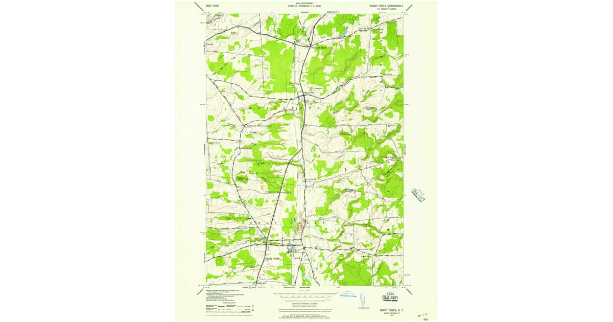 1942 Map of Sandy Creek, Jefferson County, NY — High-Res | Pastmaps