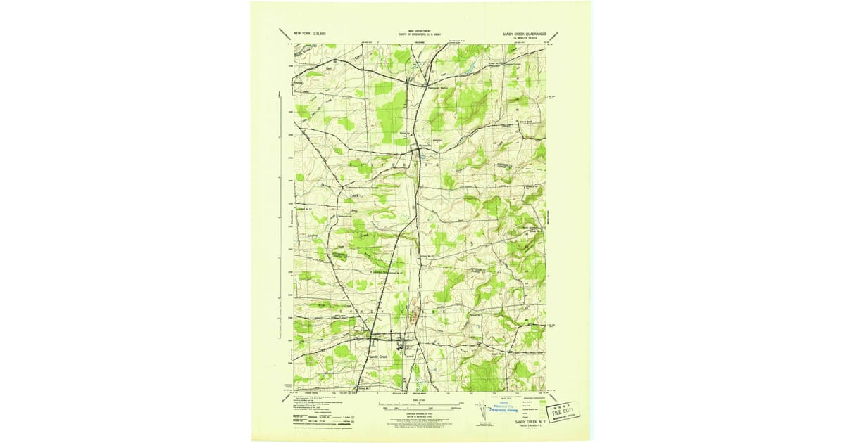 1943 Map of Sandy Creek, Jefferson County, NY — High-Res | Pastmaps