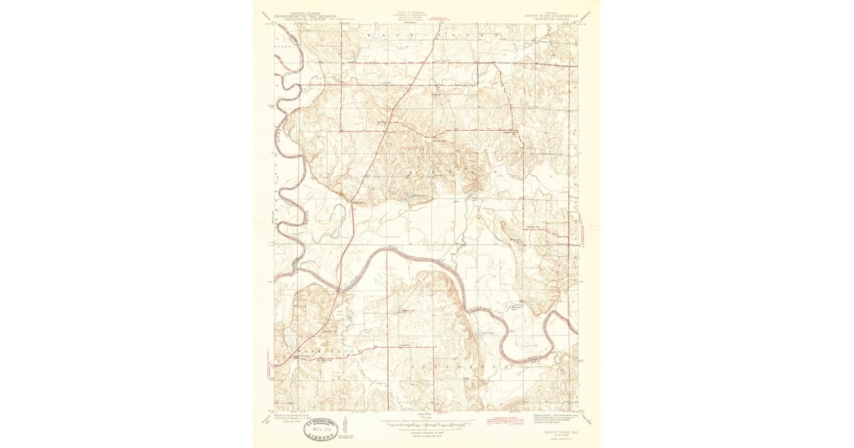 1945 Map of Sandy Hook, Daviess County, IN — High-Res | Pastmaps