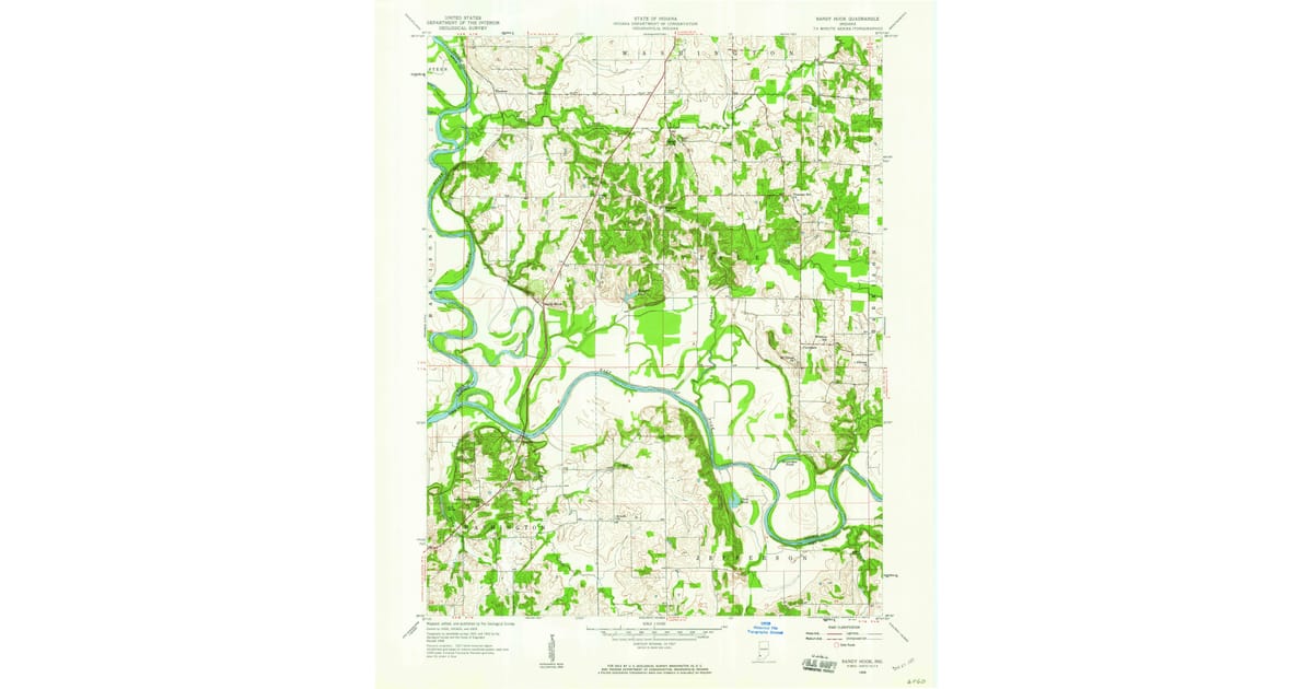 1958 Map of Sandy Hook, Daviess County, IN — High-Res | Pastmaps