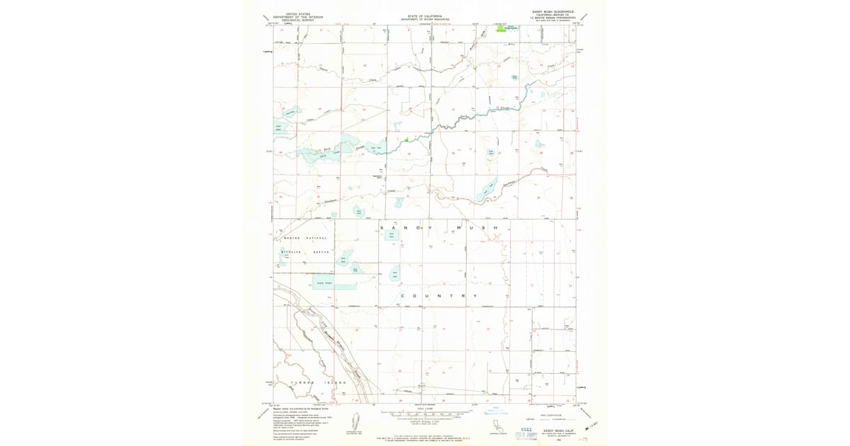 1962 Map of Sandy Mush, Merced County, CA — High-Res | Pastmaps