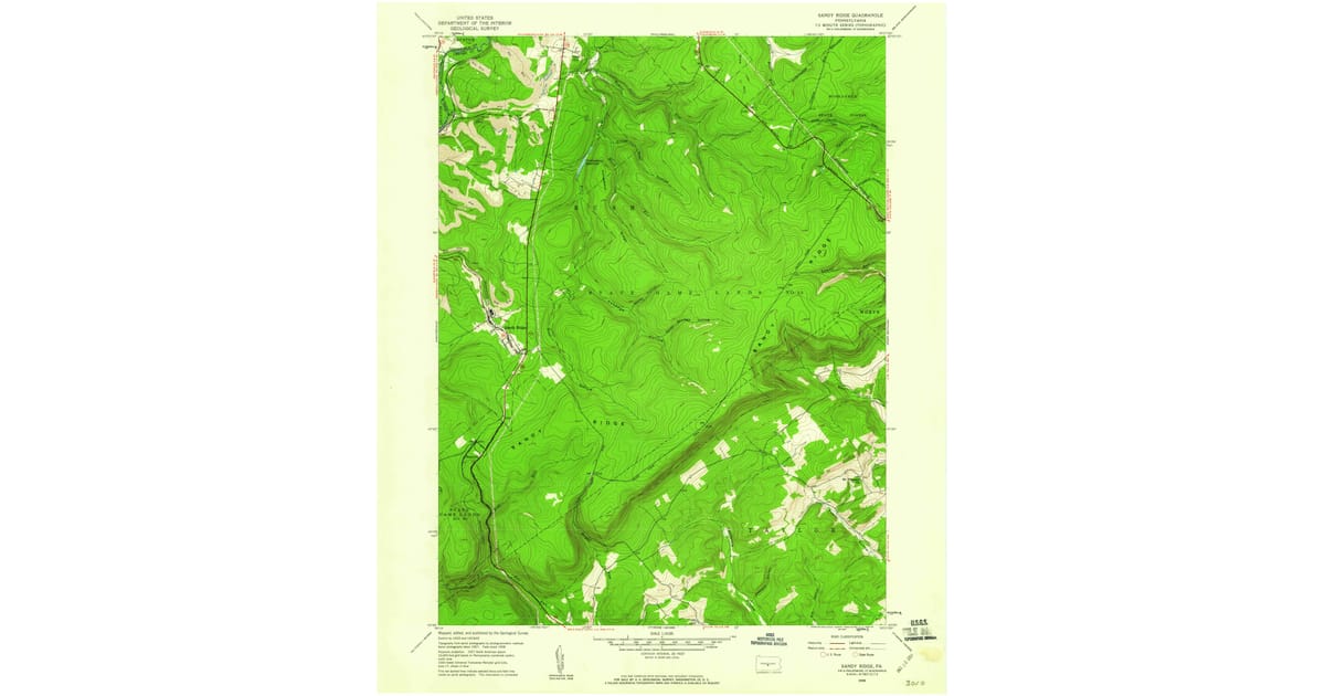 1958 Map of Sandy Ridge, PA — High-Res | Pastmaps