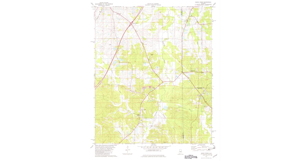 1981 Map of Sandy Ridge, Lowndes County, AL — High-Res | Pastmaps