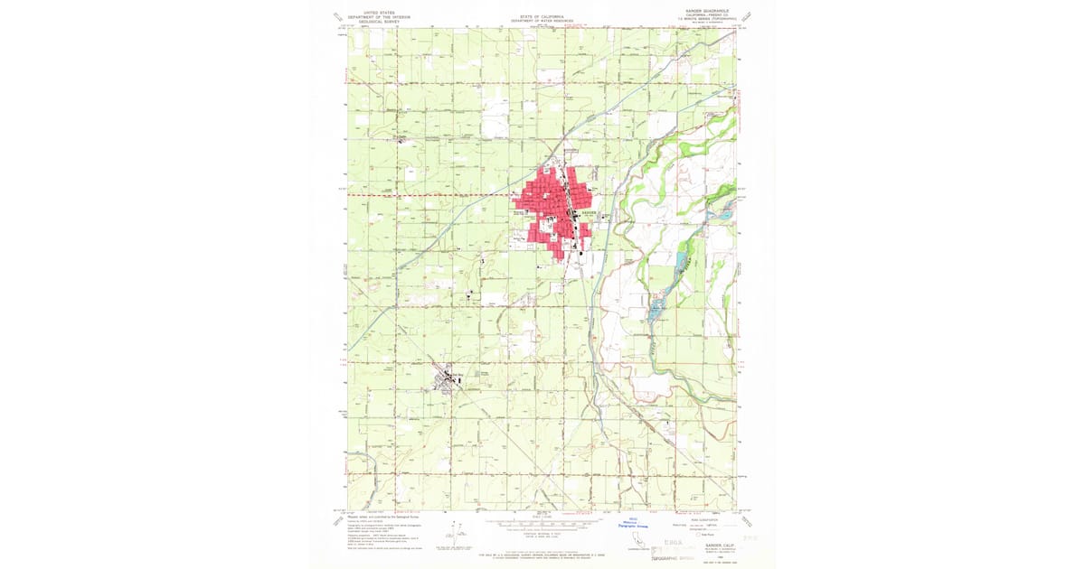 1965 Map of Sanger, CA — High-Res | Pastmaps