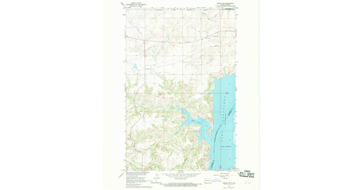 1967 Map of Sanish NW, McKenzie County, ND — High-Res | Pastmaps