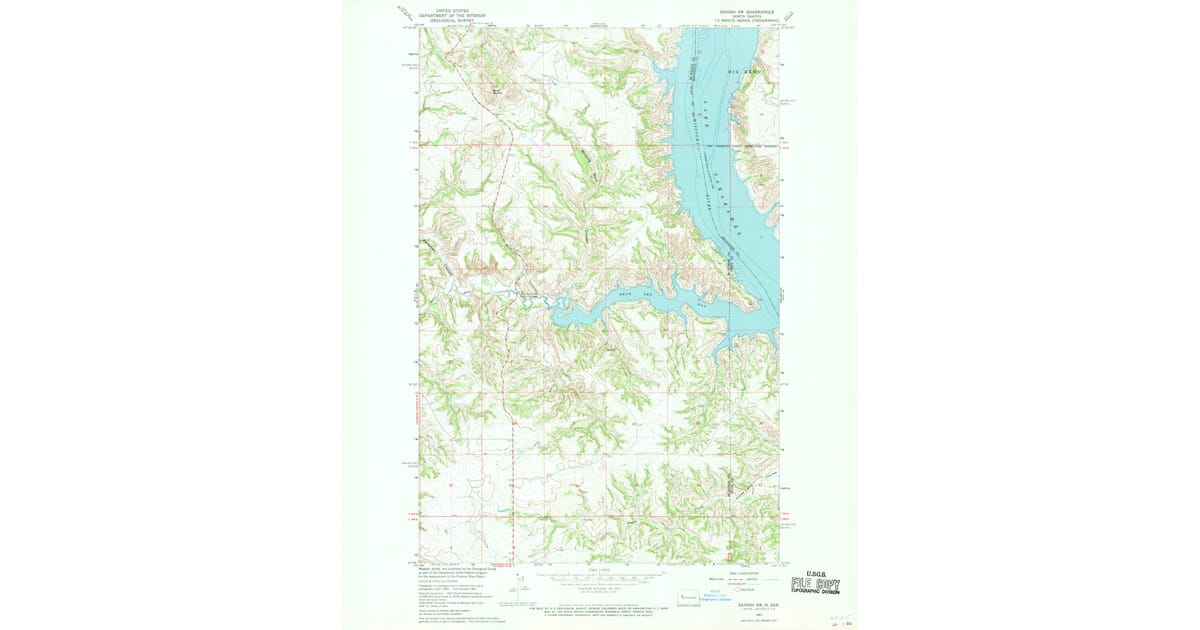1967 Map of Sanish SW, McKenzie County, ND — High-Res | Pastmaps