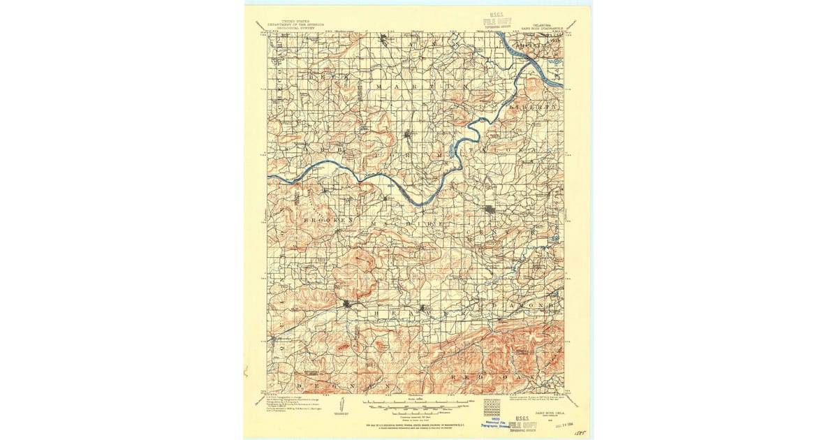 1909 Map of Sans Bois, Haskell County, OK — High-Res | Pastmaps