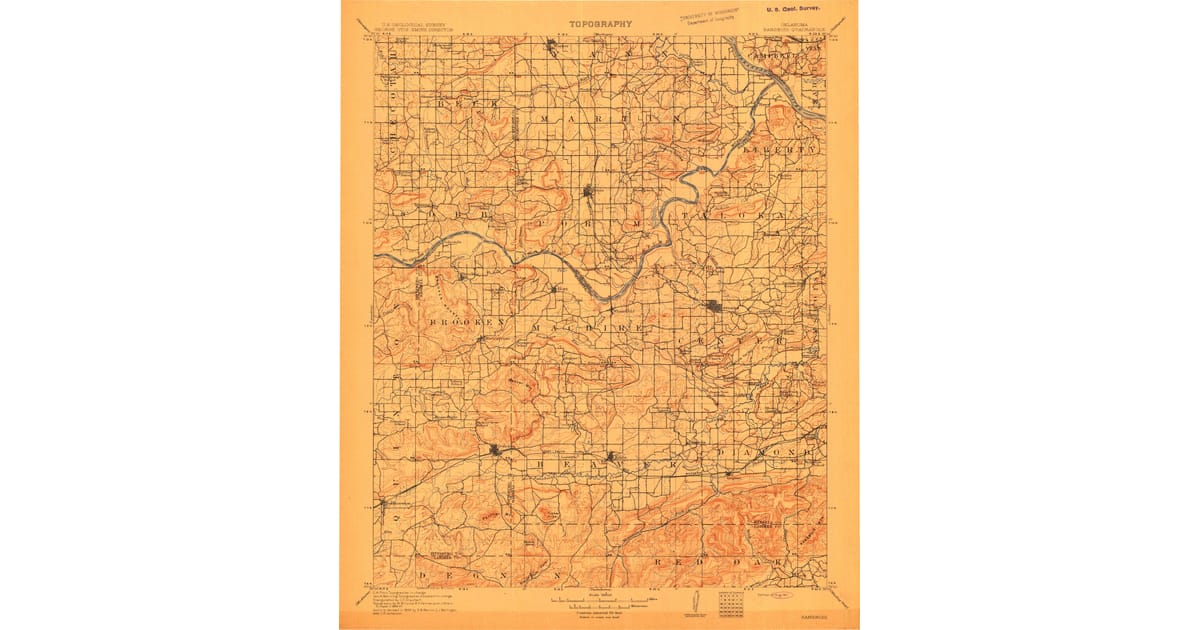 1911 Map of Sansbois, Haskell County, OK — High-Res, 1911 Print #2 ...