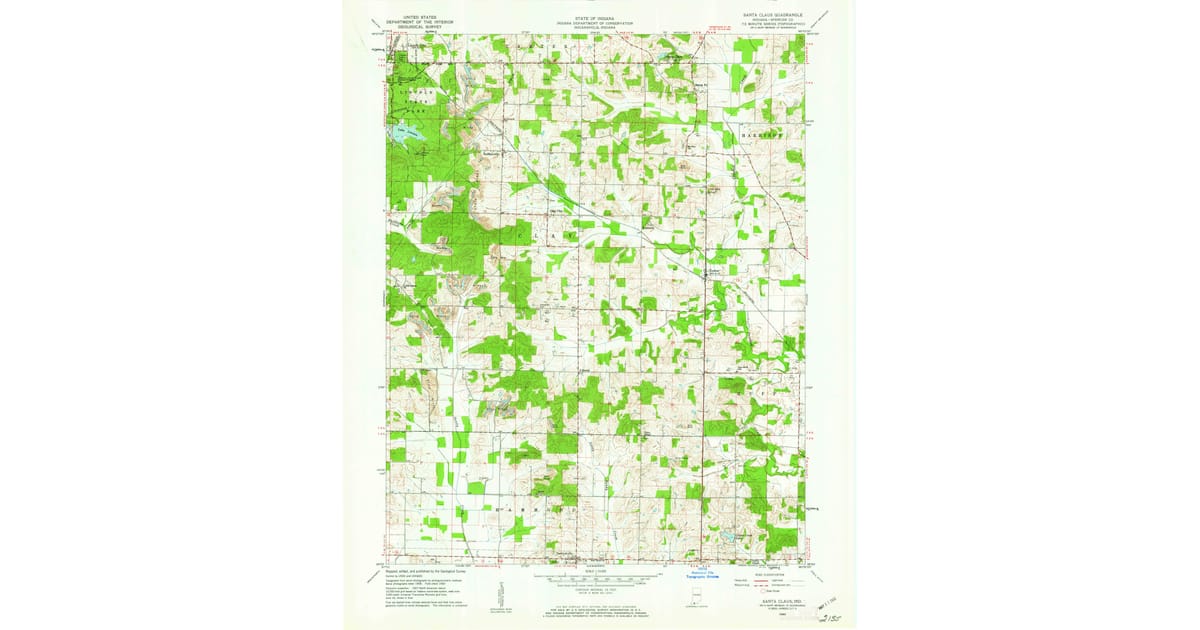 1960 Map of Santa Claus, IN — High-Res | Pastmaps