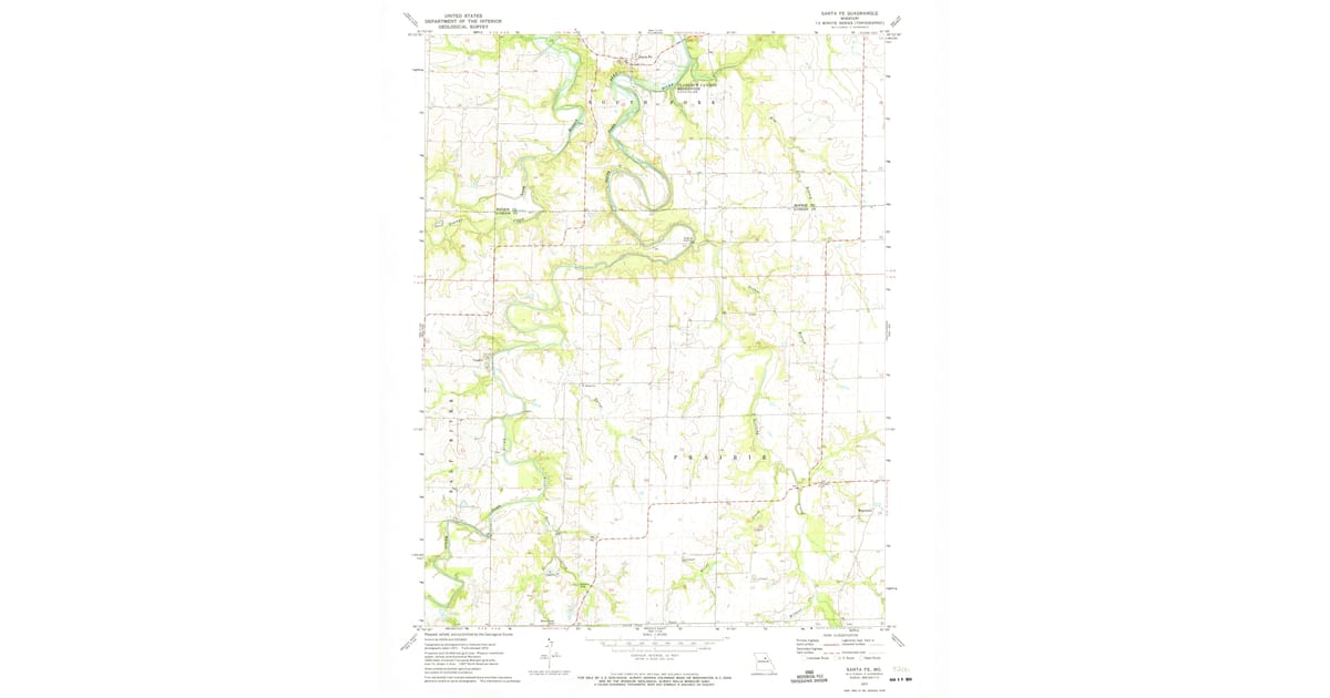 1972 Map of Santa Fe, Audrain County, MO — High-Res | Pastmaps