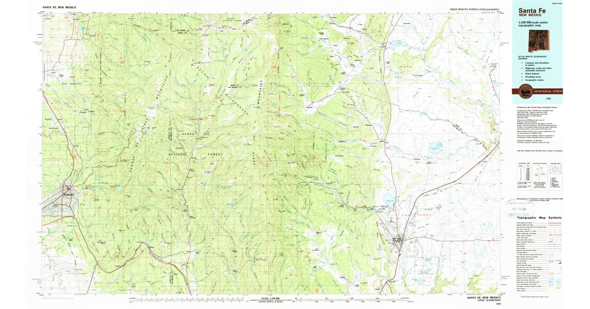 1983 Map of Santa Fe, NM — High-Res | Pastmaps