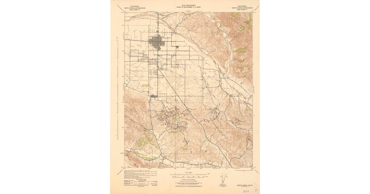 1942 Map of Santa Maria, CA — High-Res | Pastmaps