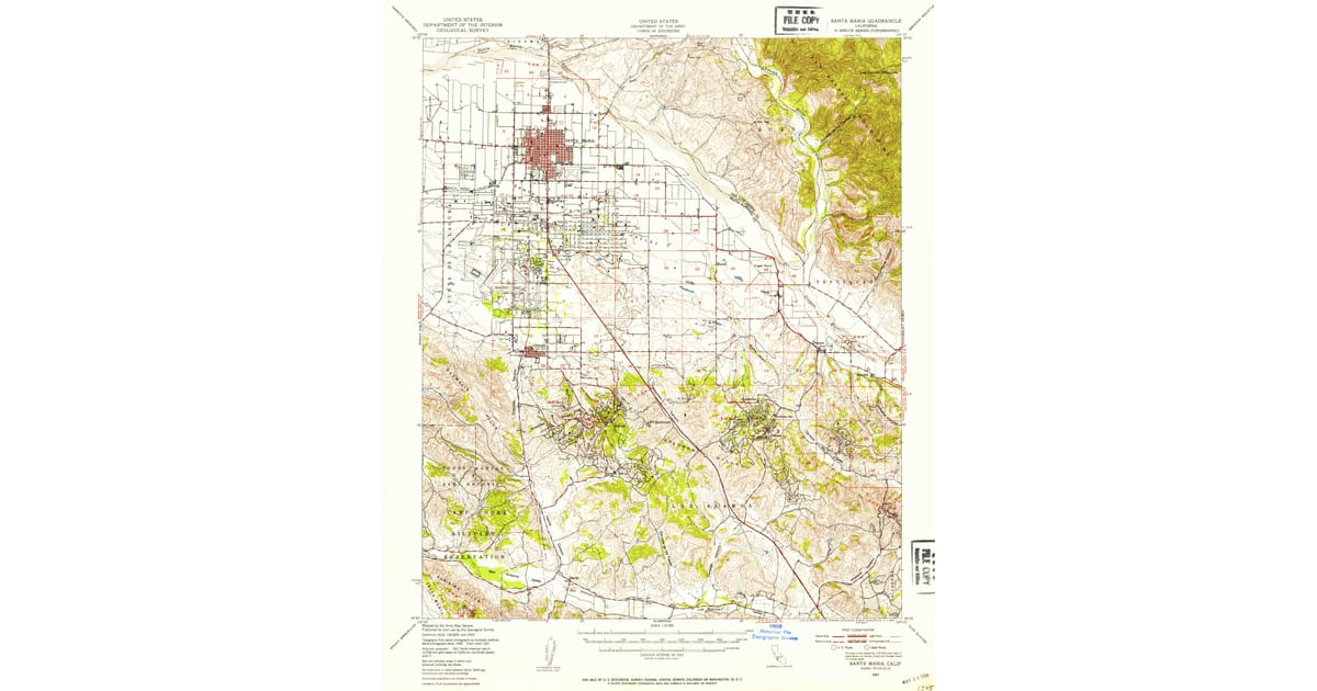1947 Map of Santa Maria, CA — High-Res | Pastmaps