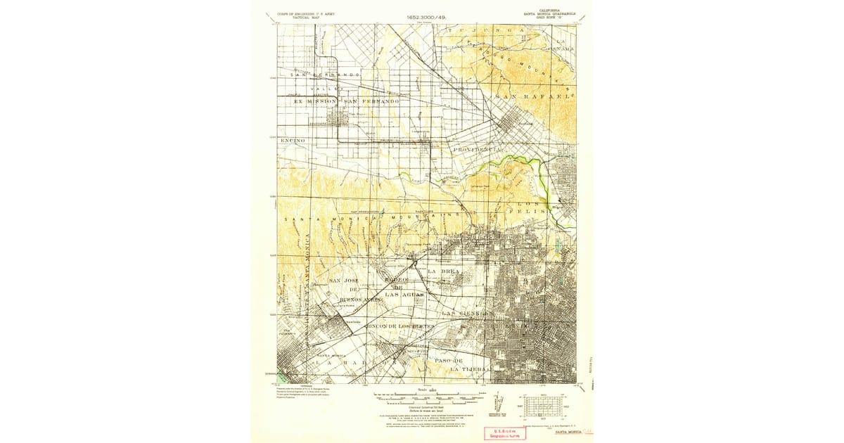 1921 Map of Santa Monica, CA — High-Res, 1932 Print | Pastmaps