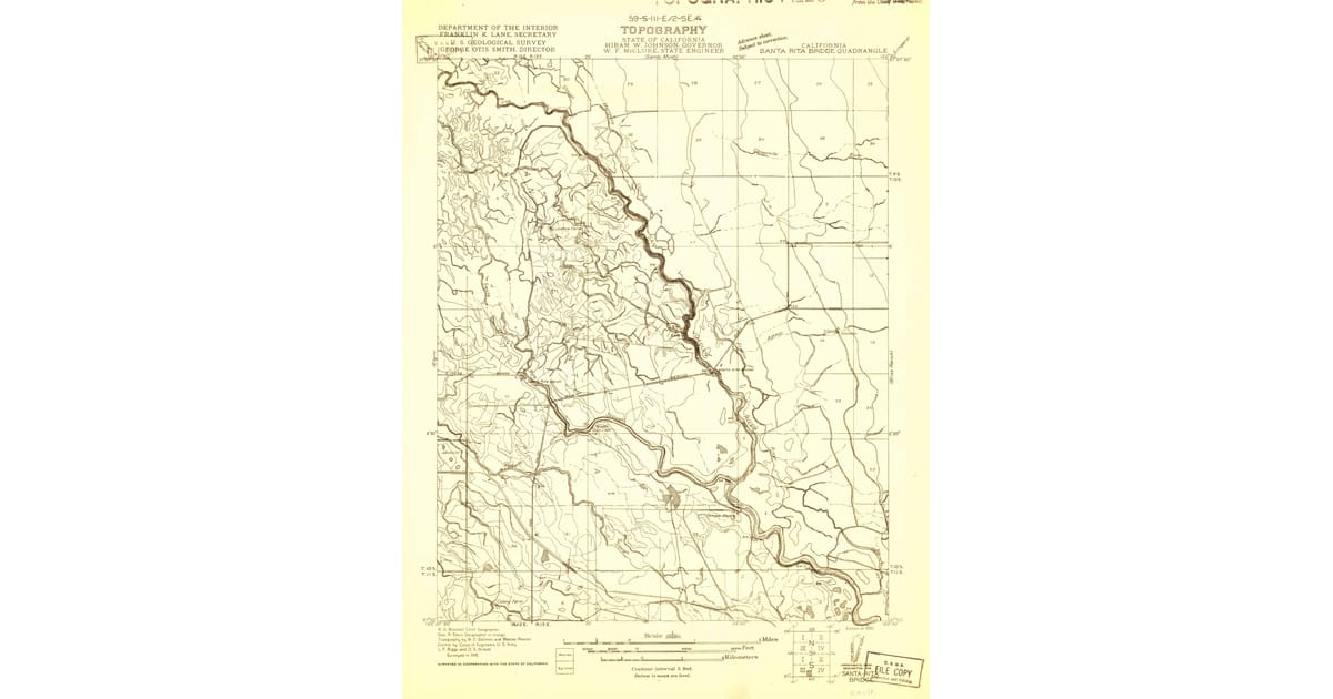 1920 Map of Santa Rita Bridge, Merced County, CA — High-Res | Pastmaps