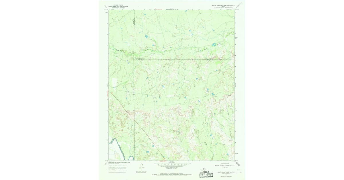 1966 Map of Santa Rosa Lake SW, Baylor County, TX — High-Res | Pastmaps