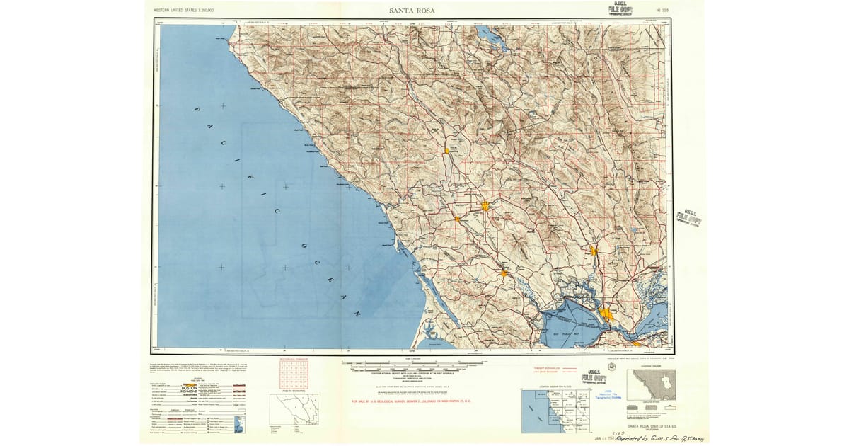 1947 Map of Santa Rosa, CA — High-Res | Pastmaps