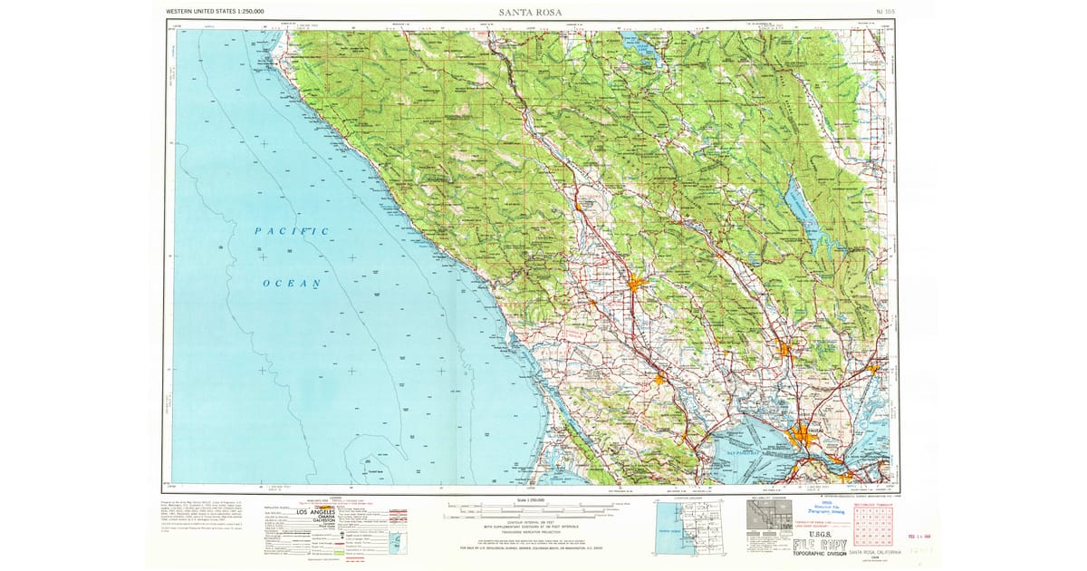 1950s Maps of Sea Ranch, CA | Pastmaps