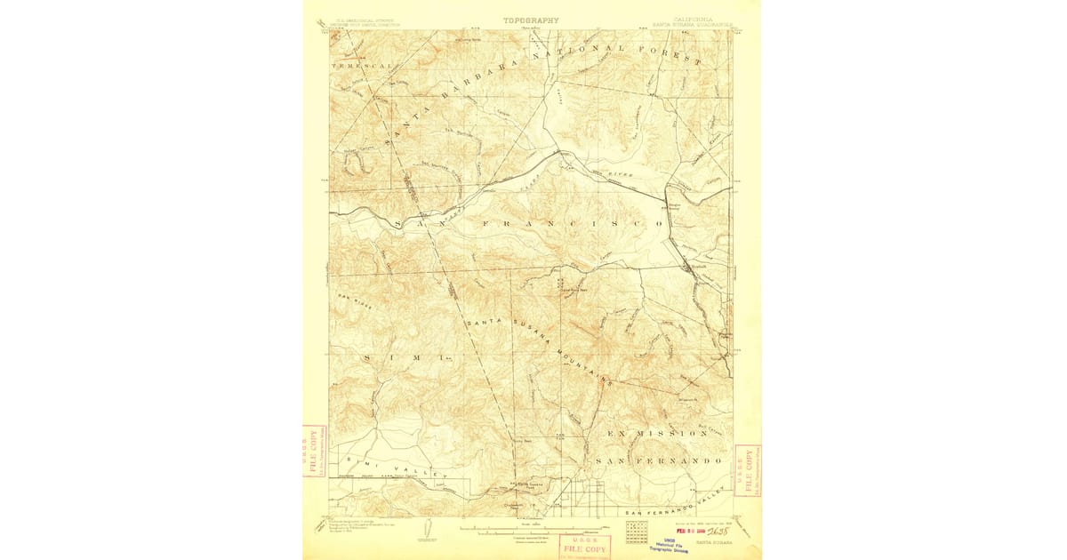 1903 Map of Santa Susana, CA — High-Res, 1908 Print | Pastmaps