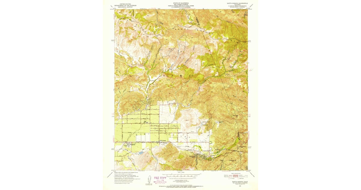 1951 Map of Santa Susana, CA — High-Res | Pastmaps