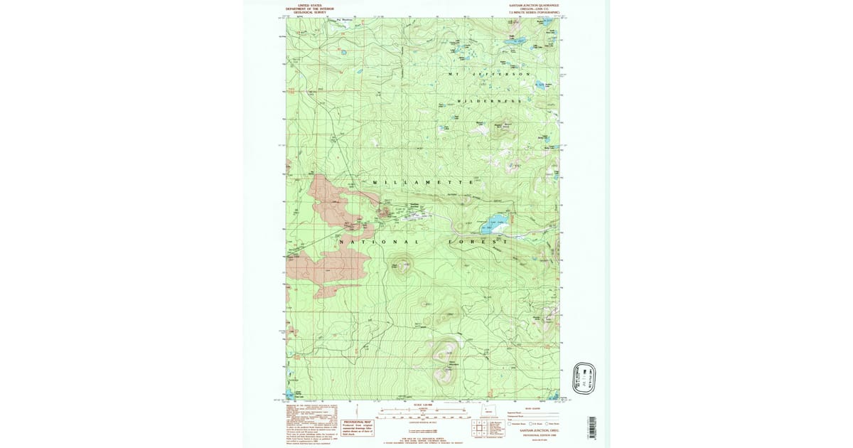 1988 Map of Santiam Junction, Linn County, OR — High-Res | Pastmaps