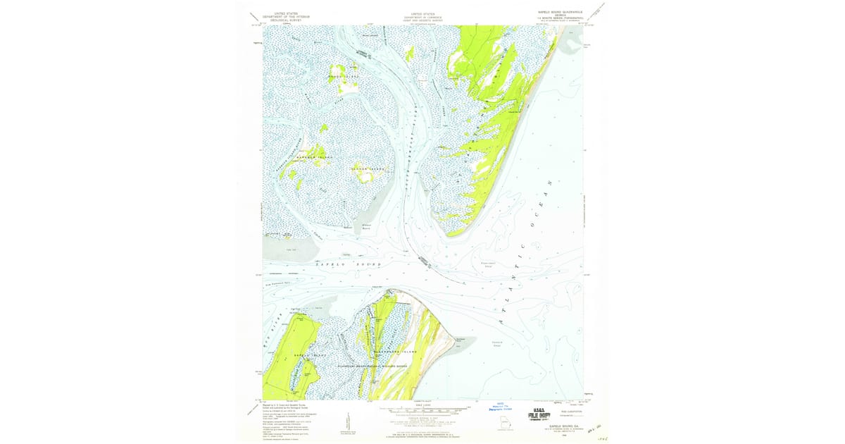 1954 Map of Sapelo Sound, McIntosh County, GA — High-Res | Pastmaps