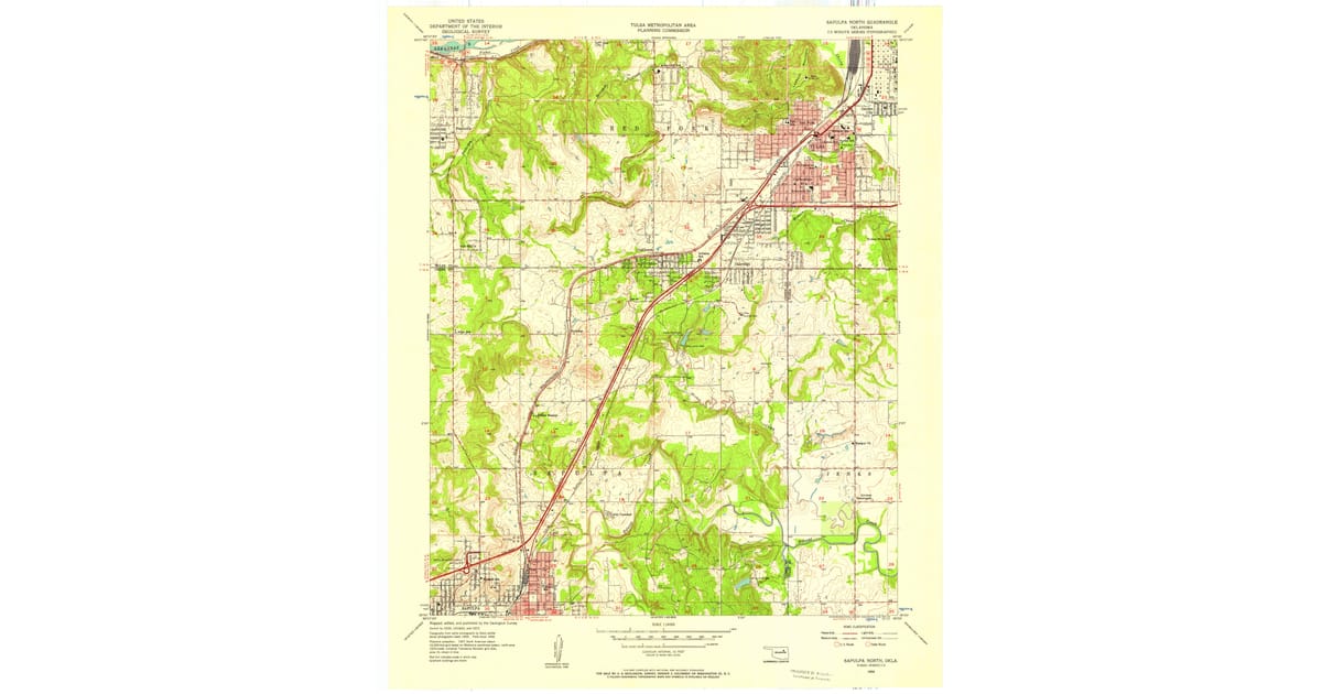 1956 Map of Sapulpa North, Creek County, OK — High-Res | Pastmaps