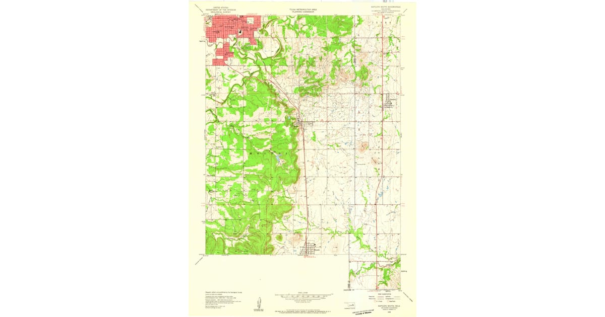 1958 Map of Sapulpa South, Creek County, OK — High-Res | Pastmaps