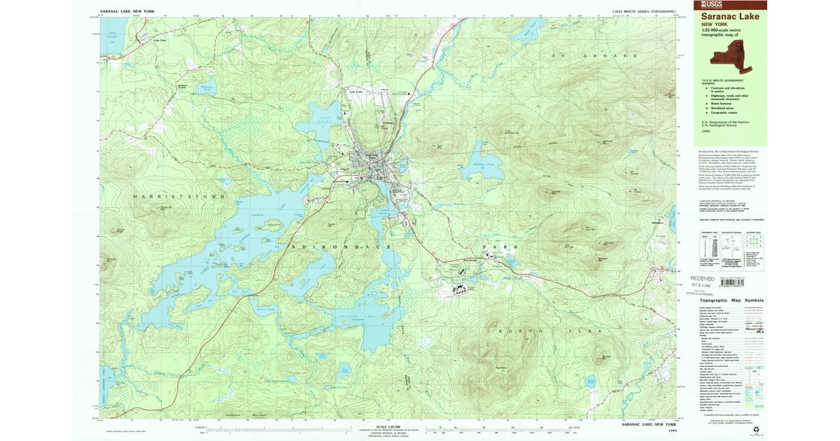 1999 Map of Saranac Lake, NY — High-Res | Pastmaps