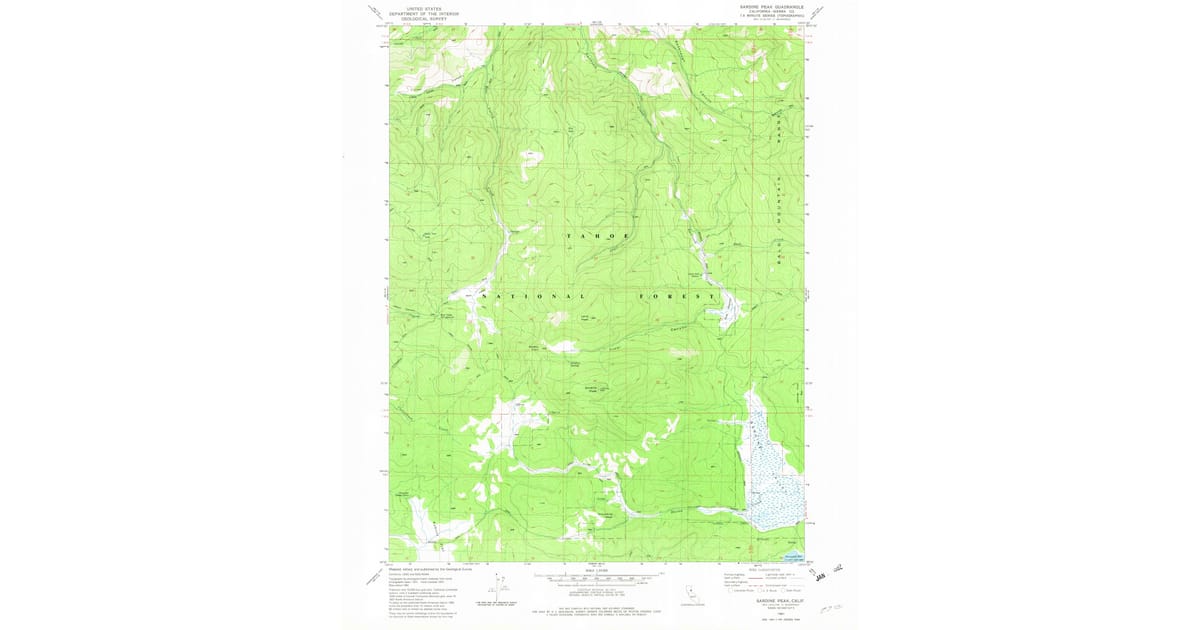 1981 Map of Sardine Peak, Sierra County, CA — High-Res | Pastmaps