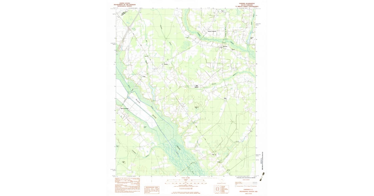 1983 Map of Sardinia, Clarendon County, SC — High-Res | Pastmaps