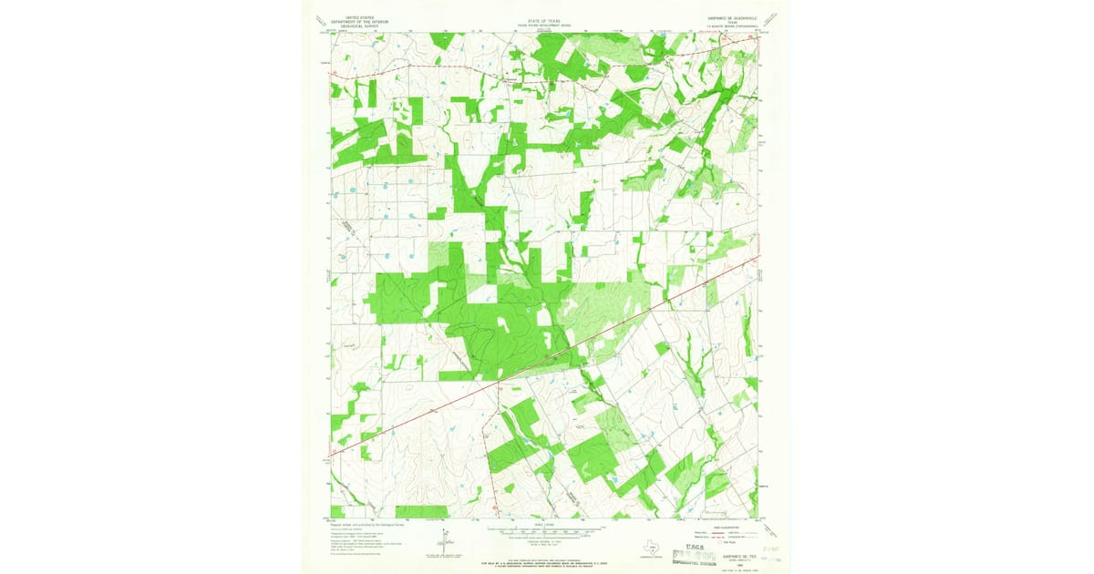 1964 Map of Saspamco SE, Wilson County, TX — High-Res | Pastmaps