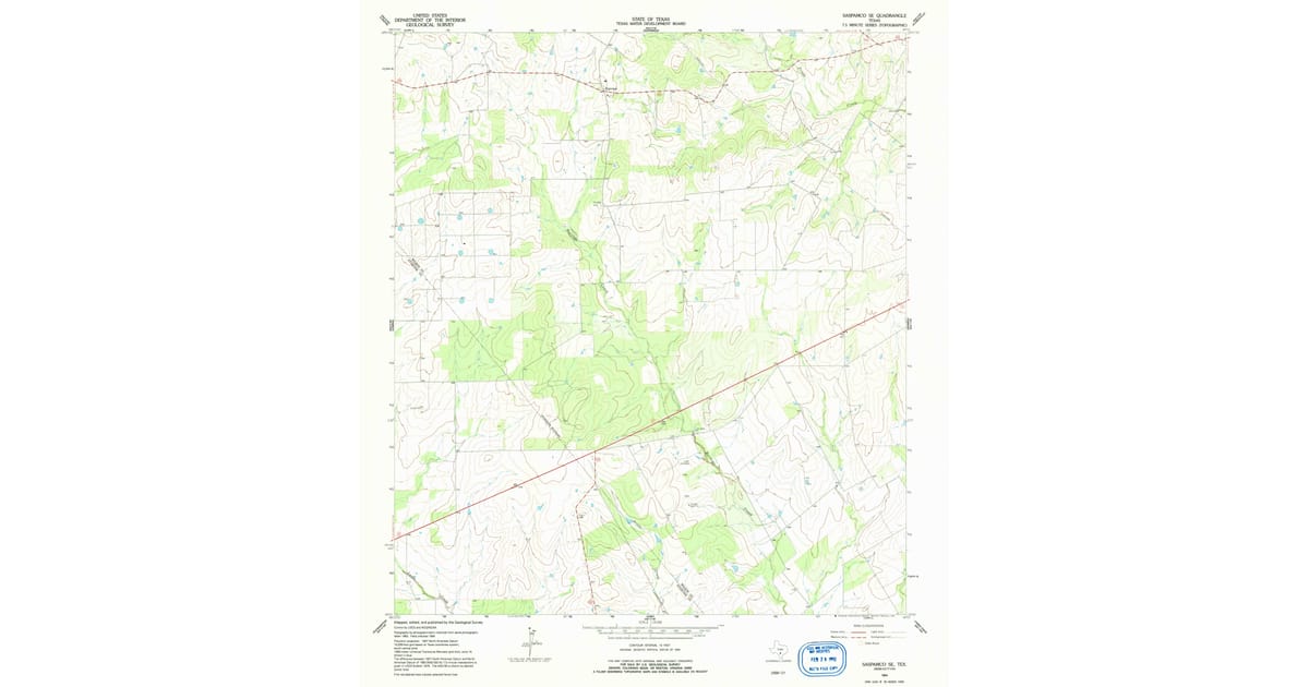 1964 Map of Saspamco SE, Wilson County, TX — High-Res, 1992 Print ...