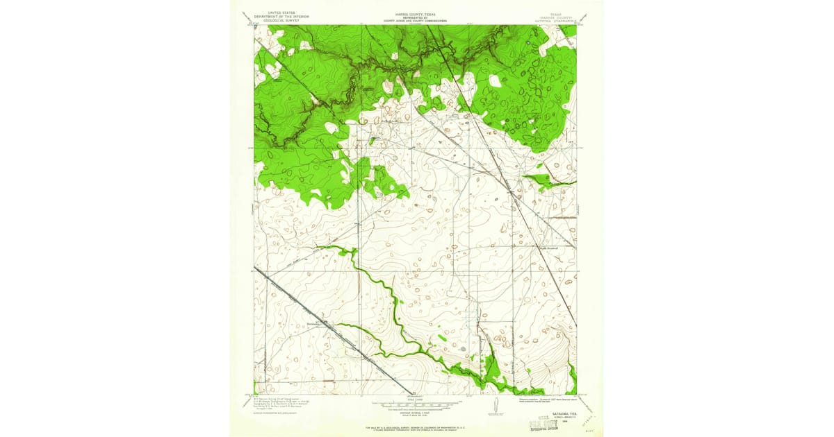 1916 Map of Satsuma, Harris County, TX — High-Res, 1961 Print | Pastmaps