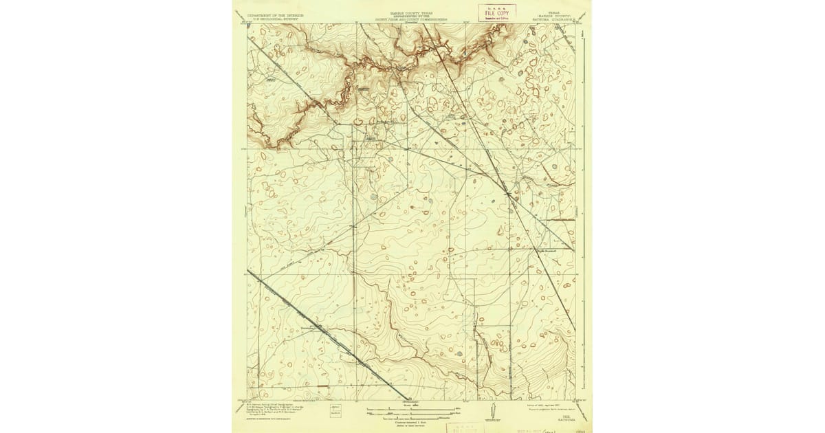 1920 Map of Satsuma, Harris County, TX — High-Res, 1937 Print | Pastmaps