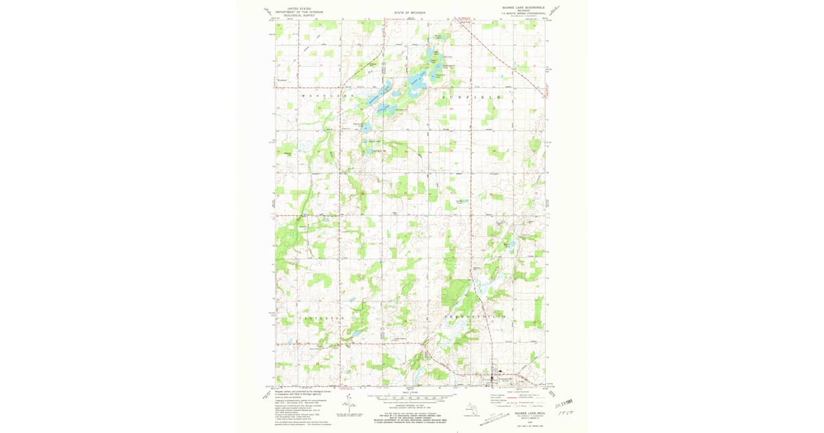 1981 Map of Saubee Lake, Eaton County, MI — High-Res | Pastmaps
