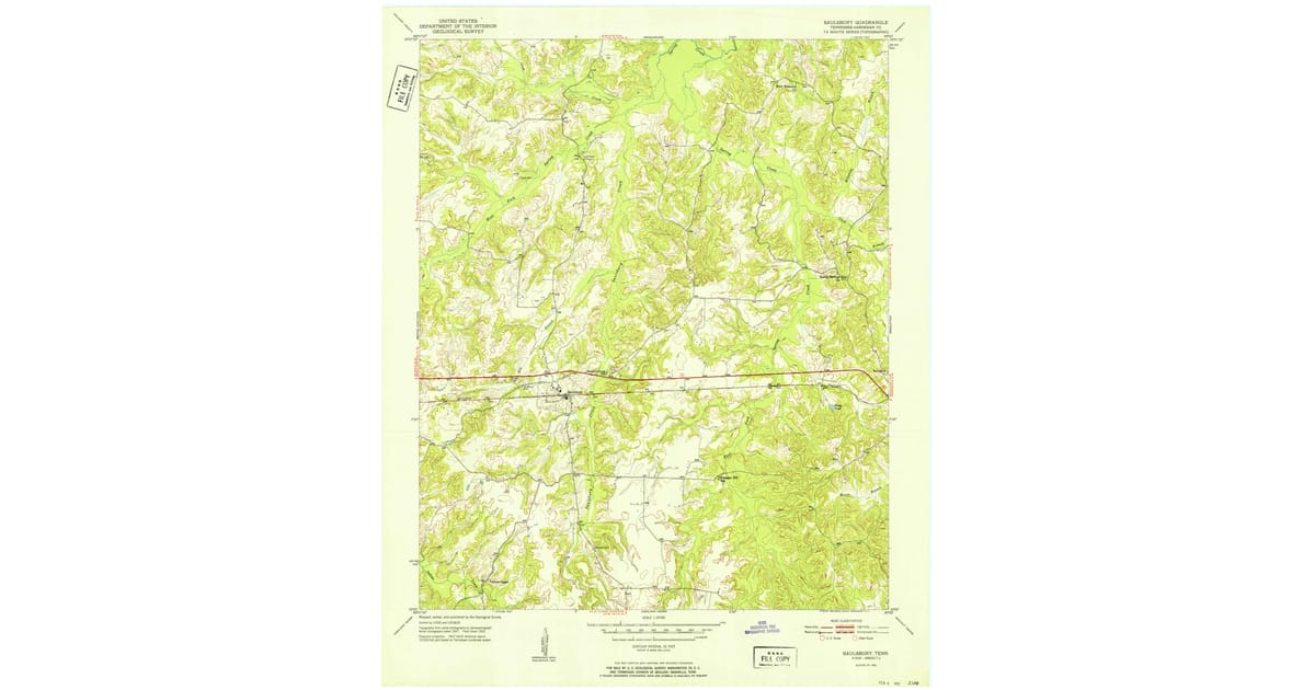 1952 Map of Saulsbury, TN — High-Res | Pastmaps