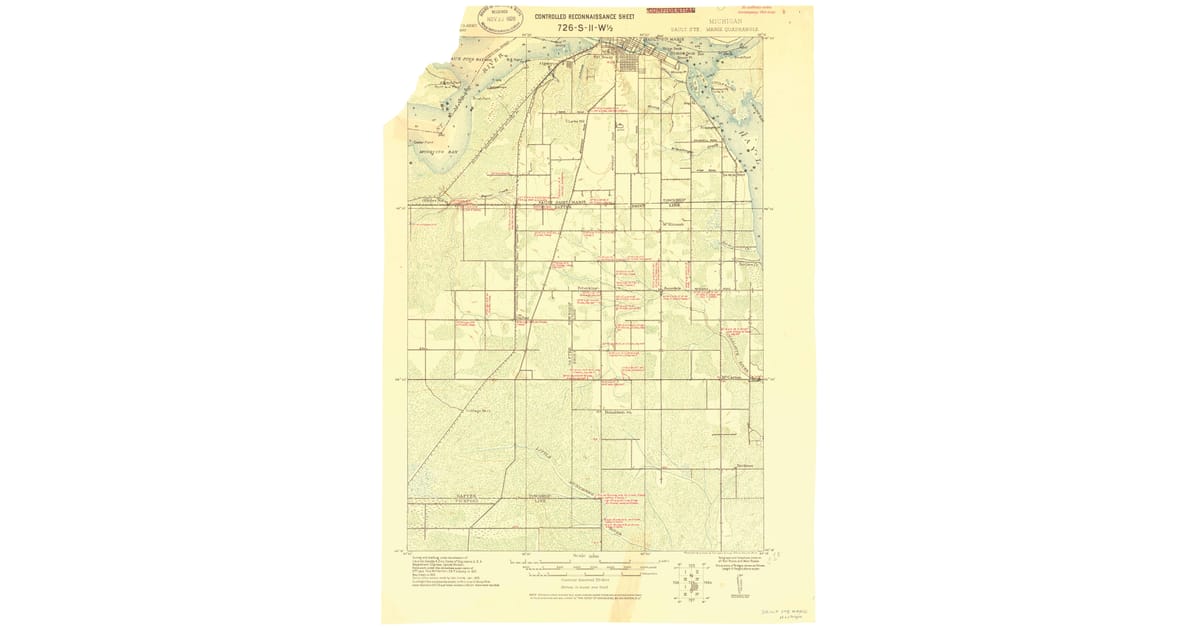 1913 Map of Sault Sainte Marie, Chippewa County, MI — High-Res | Pastmaps